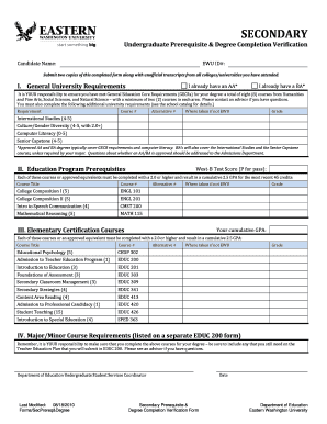 Fillable Online access ewu Secondary Checklist Fax Email Print - pdfFiller