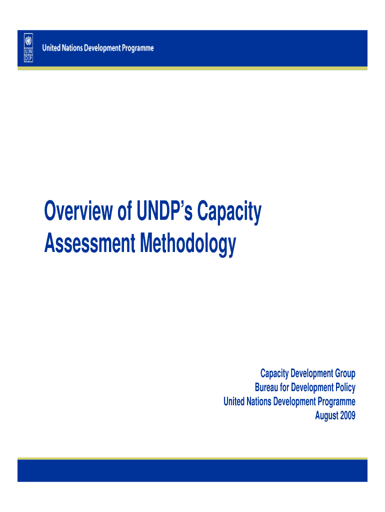 Fillable Online Overview of UNDP's Capacity Assessment Methodology Fax ...