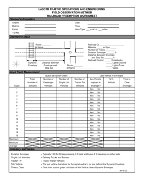 Fillable Online LaDOTD TRAFFIC OPERATIONS AND ENGINEERING FIELD Fax ...