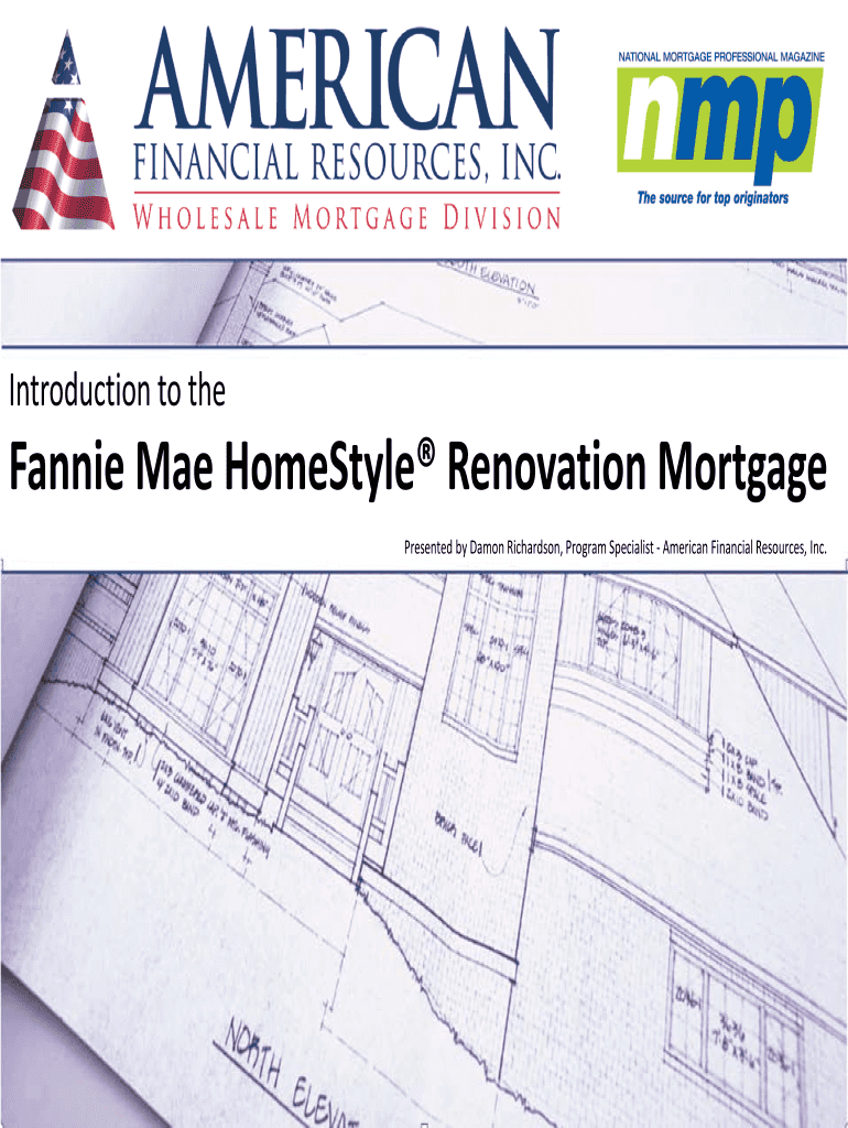 Fillable Online Fannie Mae HomeStyle Renovation Mortgage Fax Email ...