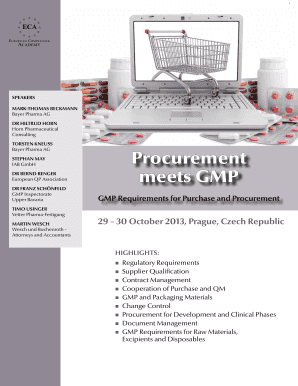 Fillable Online Procurement meets GMP Fax Email Print - pdfFiller