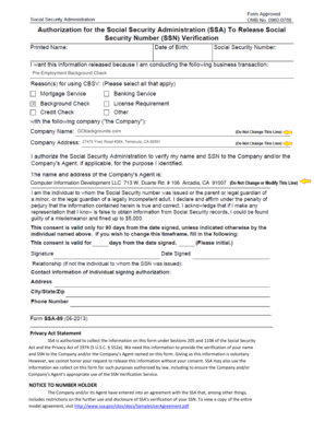 Fillable Online SSA to Release Social Security Number Fax Email Print ...