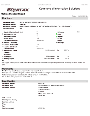 Fillable Online Commercial Information Solutions - Equifax Fax Email ...