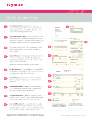 Fillable Online How to read your invoice - equifaxcom Fax Email Print ...
