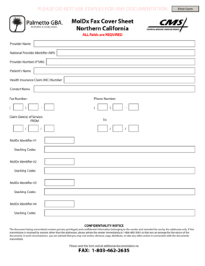 Fillable Online MolDx Faxx Cover Sheet - Palmetto GBA Fax Email Print ...