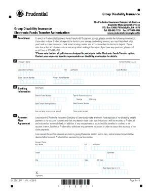 Fillable Online Group Disability Insurance Electronic Funds Transfer ...
