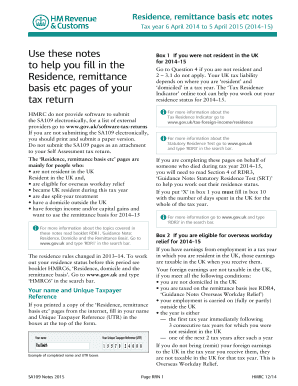 Residence Remittance Basis Etc Notes - Fill Online, Printable, Fillable ...
