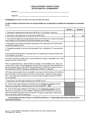 Fillable Online oregonchildsupport Print Reset CHILD SUPPORT ...