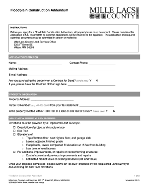 Fillable Online Floodplain Construction Addendum Fax Email Print ...