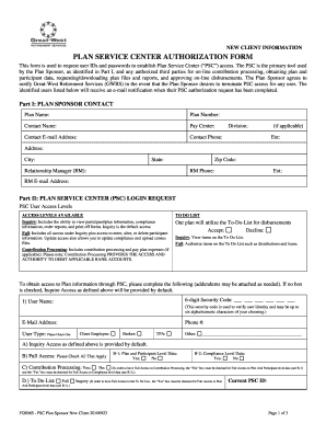 Fillable Online NEW CLIENT INFORMATION PLAN SERVIC E CENTER AUTHORIZATION FORM Fax Email Print ...