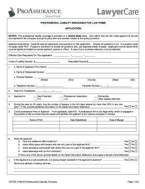 Fillable Online NOTICE: This professional liability coverage is ...