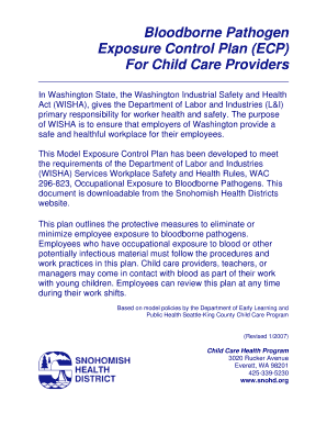 Fillable Online everettcc Bloodborne Pathogen Exposure Control Plan ECP ...