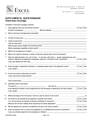 Fillable Online SUPPLEMENTAL QUESTIONNAIRE. CAS-STMT-5 (6-04) Fax Email ...
