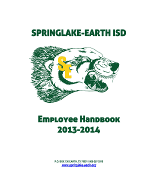 Fillable Online springlake-earth Employee Handbook - Springlake-Earth ...