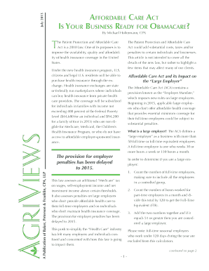 Fillable Online Is Your Business Ready for Obamacare Fax Email Print ...