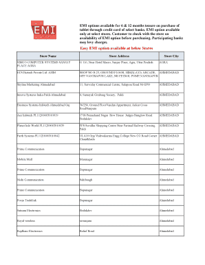 Fillable Online Easy EMI option available at below Stores - Lenovo Fax ...