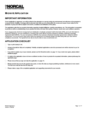 Fillable Online MIDWIFE APPLICATION Fax Email Print - pdfFiller