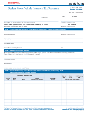 Fillable Online collincad 50-246 Dealers Motor Vehicle Inventory Tax ...