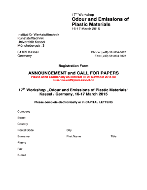 Fillable Online 17th Workshop Fax Email Print - pdfFiller