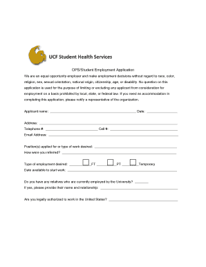 Fillable Online OPS/Student Employment Application Fax Email Print ...