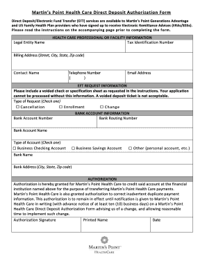 Fillable Online martinspoint Martins Point Health Care Direct Deposit ...