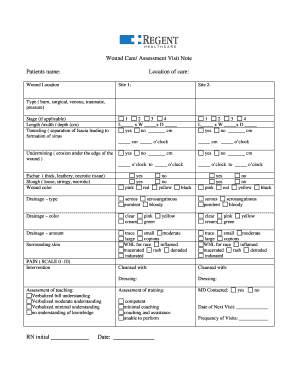 Fillable Online Wound Care Assessment Visit Note Patients name Fax ...