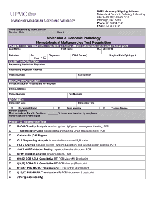 Fillable Online path upmc Molecular Genomic Pathology Hematological ...
