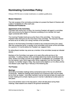 Fillable Online Nominating Committee Policy Fax Email Print - pdfFiller