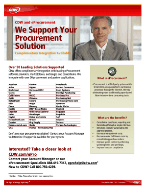 Fillable Online CDW and eProcurement Fax Email Print - pdfFiller