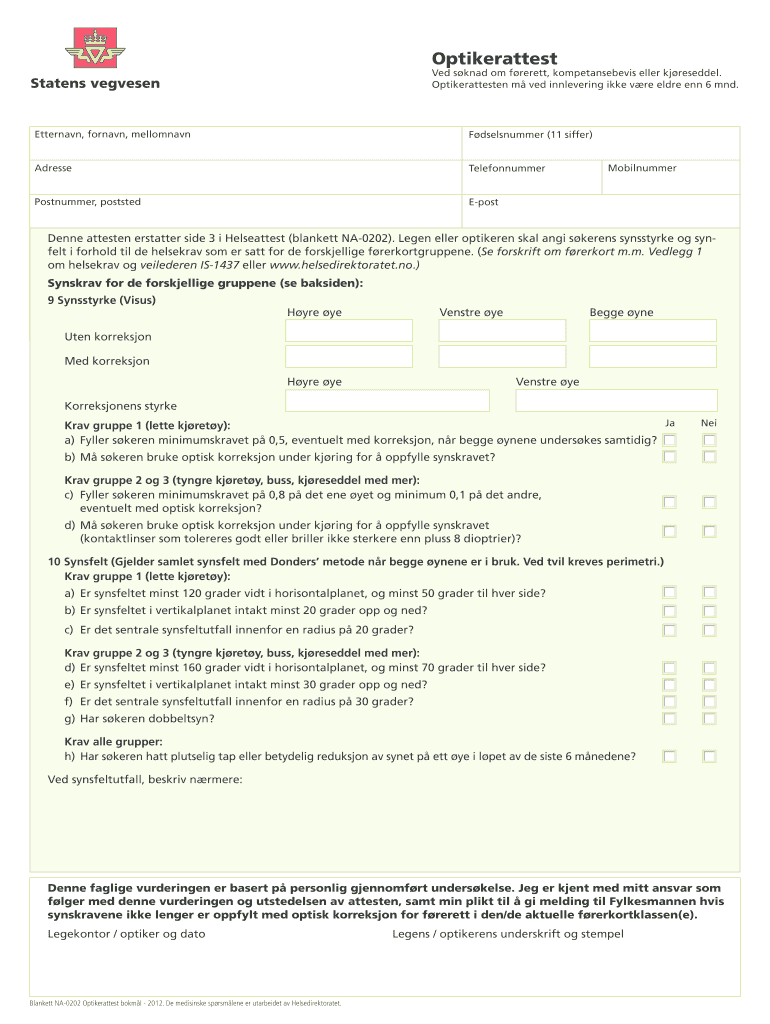 Fillable Online Ved sknad om frerett, kompetansebevis eller kjreseddel Fax Email Print - pdfFiller