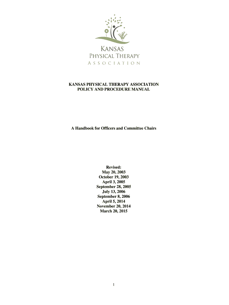 Fillable Online KANSAS PHYSICAL THERAPY ASSOCIATION POLICY AND ...