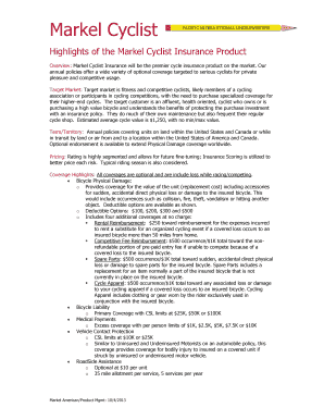 Fillable Online Markel Cyclist Fax Email Print - pdfFiller