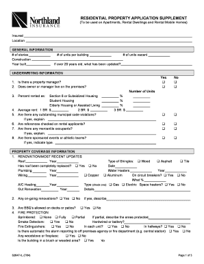 Fillable Online RESIDENTIAL PROPERTY APPLICATION SUPPLEMENT Fax Email ...
