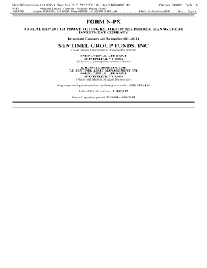 Fillable Online FORM N-PX - National Life Group Fax Email Print - pdfFiller