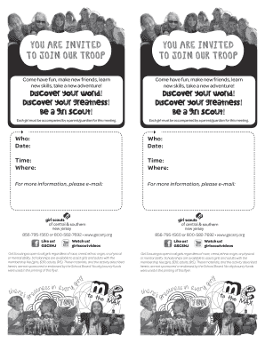 Fillable Online gscsnj YOU ARE INVITED TO JOIN OUR TROOP - Girl Scouts ...