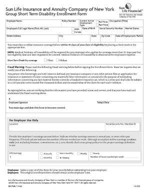 Fillable Online Sun Life Insurance and Annuity Company of New York ...