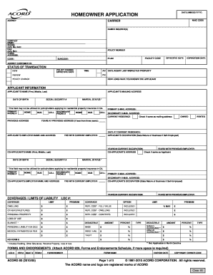 Fillable Online HOMEOWNER APPLICATION - Egis Group Fax Email Print ...
