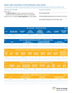 Fillable Online DAIRY AND LIVESTOCK SUPPLEMENTAL DATA SHEET Fax Email Print - pdfFiller