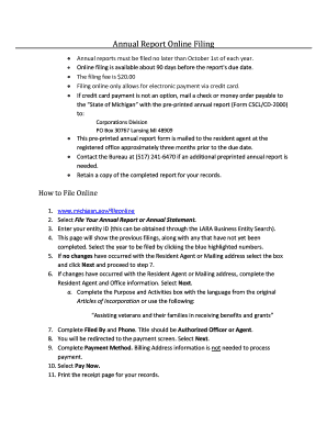 Fillable Online Annual Report Online Filing Fax Email Print - pdfFiller