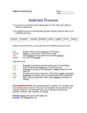 Fillable Online englishforeveryone 3 Indefinite Pronouns - English ...
