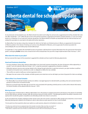 Fillable Online Alberta dental fee schedule update Fax Email Print - pdfFiller