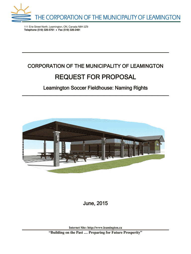 Fillable Online leamington Leamington Soccer Fieldhouse Naming Rights ...