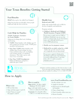 Fillable Online Your Texas Benefits: Getting Started Fax Email Print ...