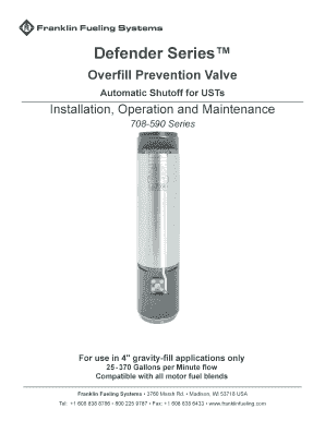 Fillable Online Overfill Prevention Valve - Franklin Fueling Systems ...