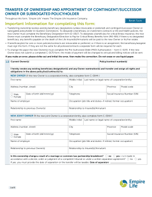 Fillable Online empire Throughout this form Empire Life means The ...