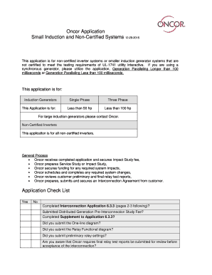 Fillable Online Oncor Application Small Induction and Non-Certified Fax ...