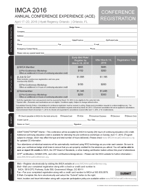 Fillable Online imca IMCA 2016 Fax Email Print - pdfFiller