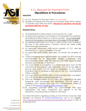 Fillable Online ASI Request for Payment Form Stipulations amp Fax Email ...