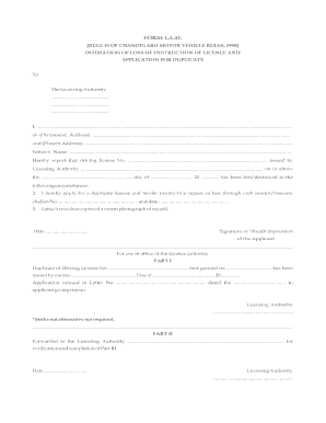 Fillable Online chdtransport gov FORM LLD - chdtransportgovin ...