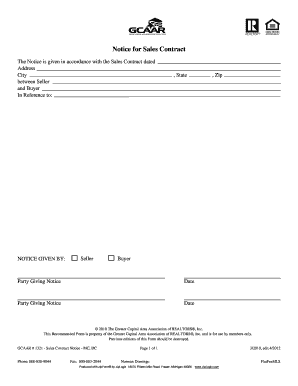 Fillable Online Notice for Sales Contract - formsxflatfeemlsnet Fax ...